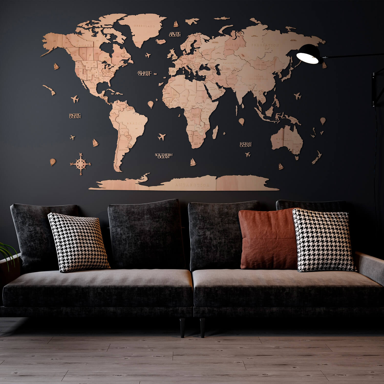 2D World Maps – Wood Nest